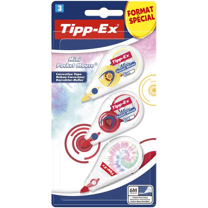 Tipp Ex - Correcteur - 3 Mini Pocket Mouse - 2 Fashion + 1 Décor Pas ...
