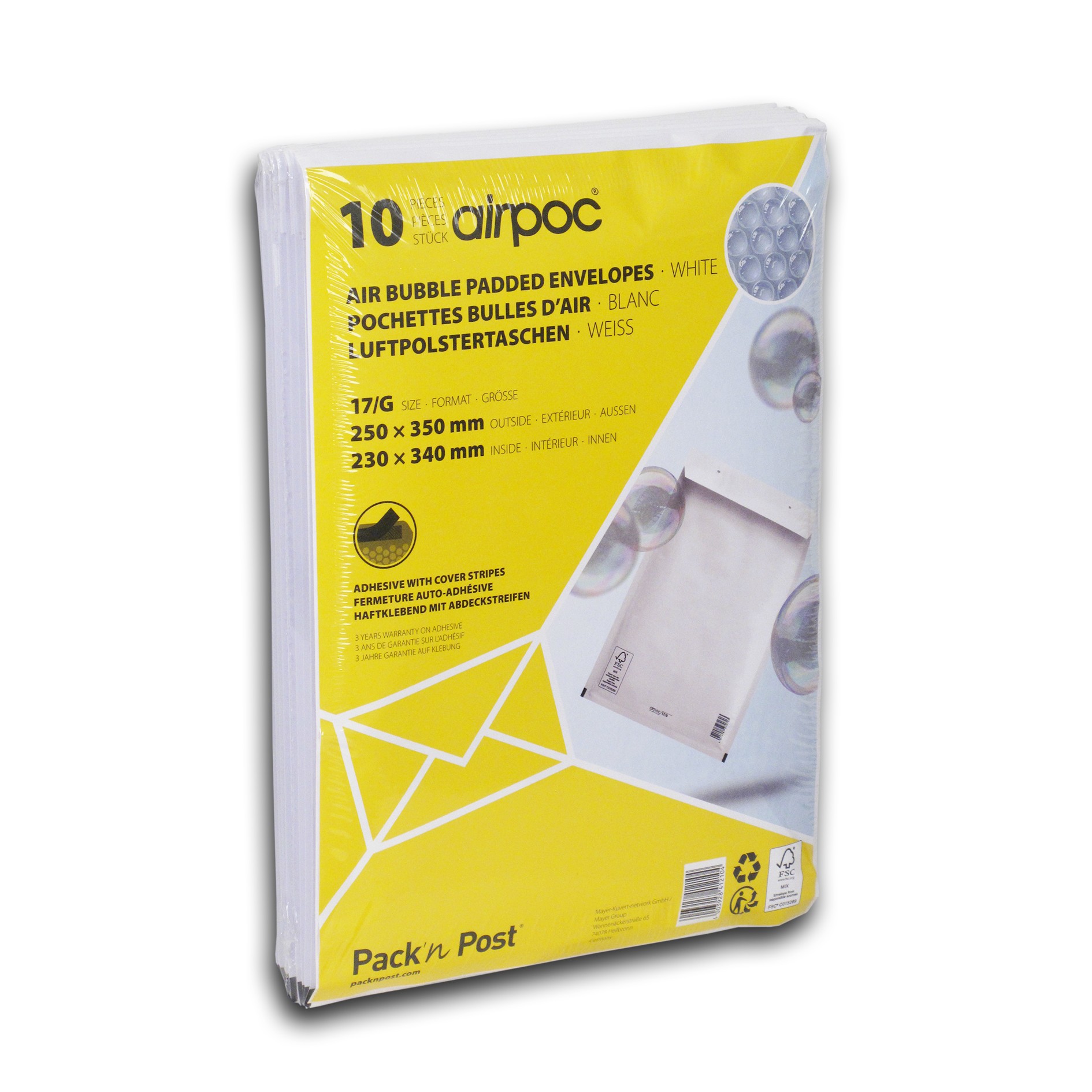 GPV Pack'n Post - 10 Pochettes bulles - 230 x 335 mm - bande de ...